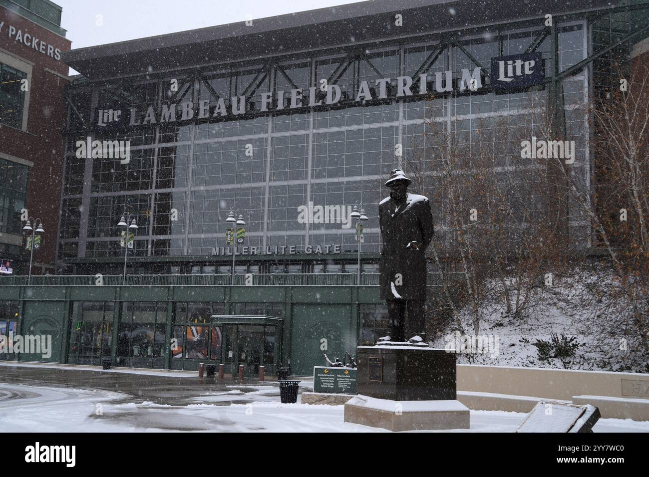 A statue of Green Bay Packers coach Vince Lombardi at the Lambeau Field ...