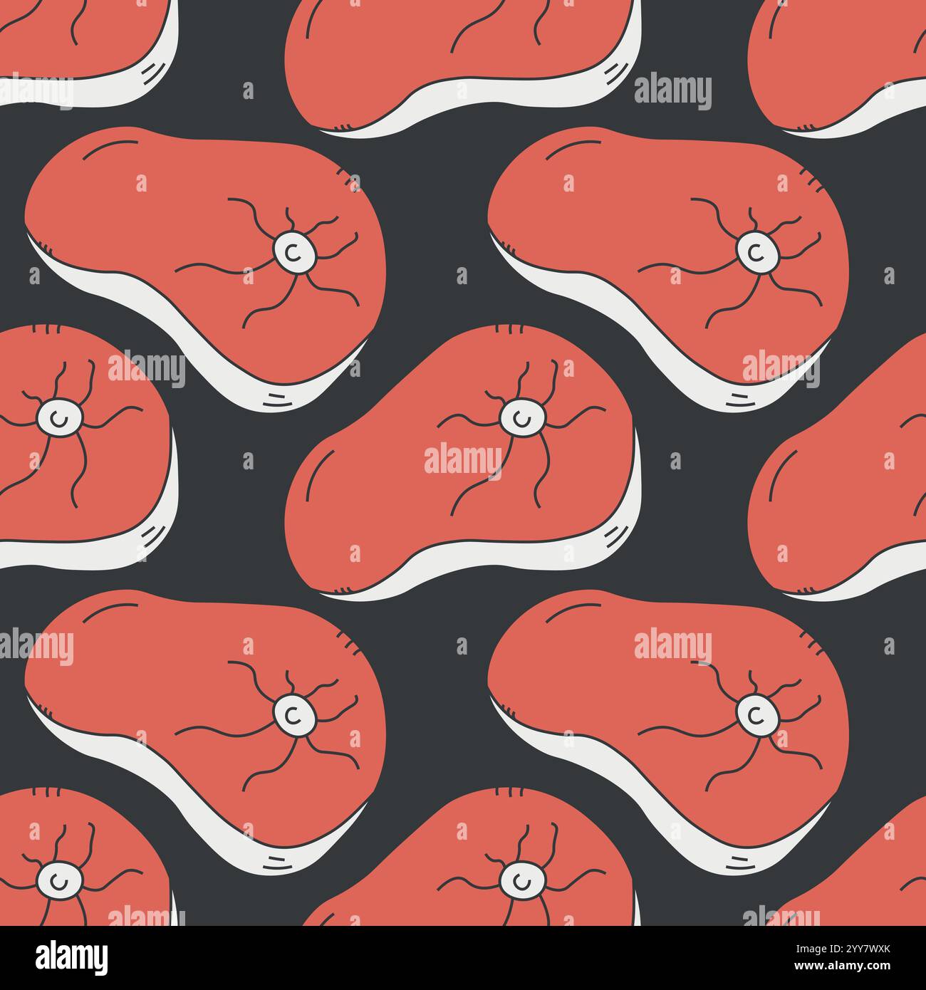 Meat pattern. Doodle meat background. illustration with meat products ...