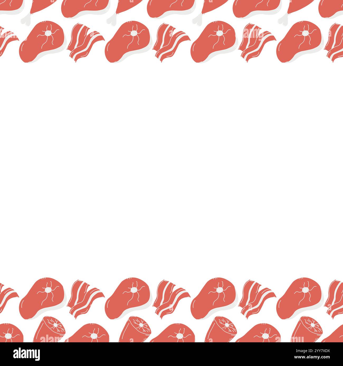 Meat frame. Doodle meat background. Vector illustration with meat ...