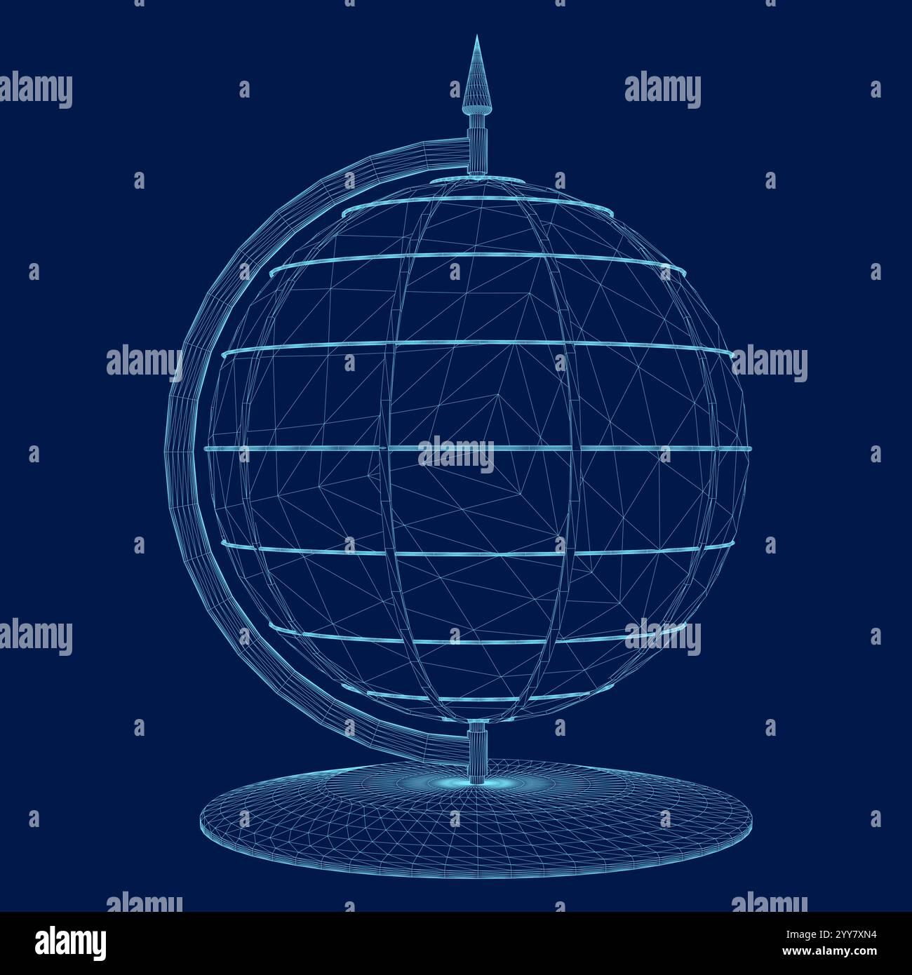 Wireframe globe from blue lines. Vector illustration Stock Vector Image ...