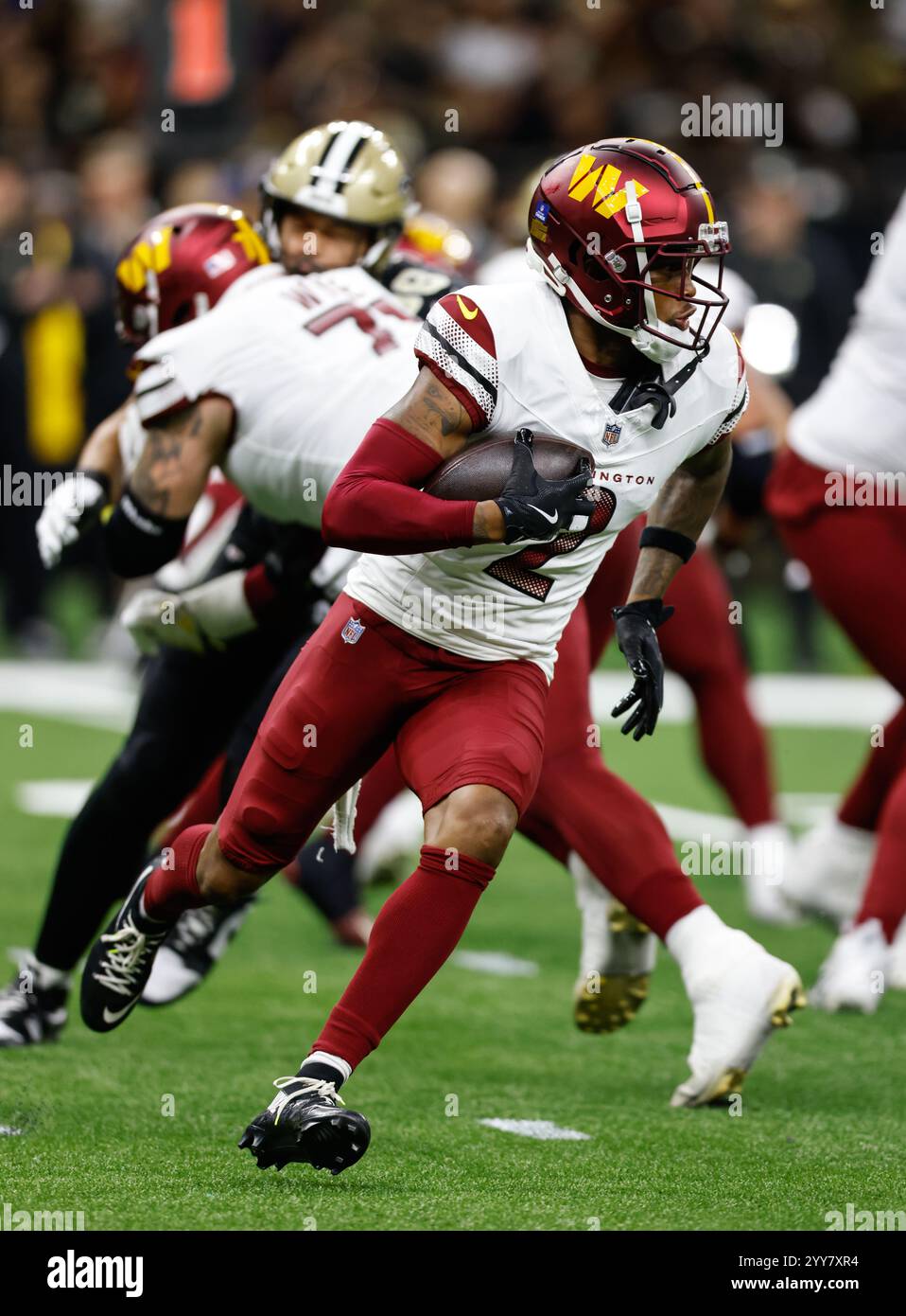 Washington Commanders wide receiver Dyami Brown (2) with the carry at ...