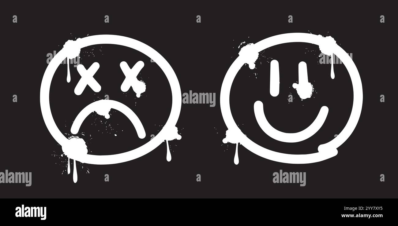 Sad and happy graffiti smiley Stock Vector Image & Art - Alamy