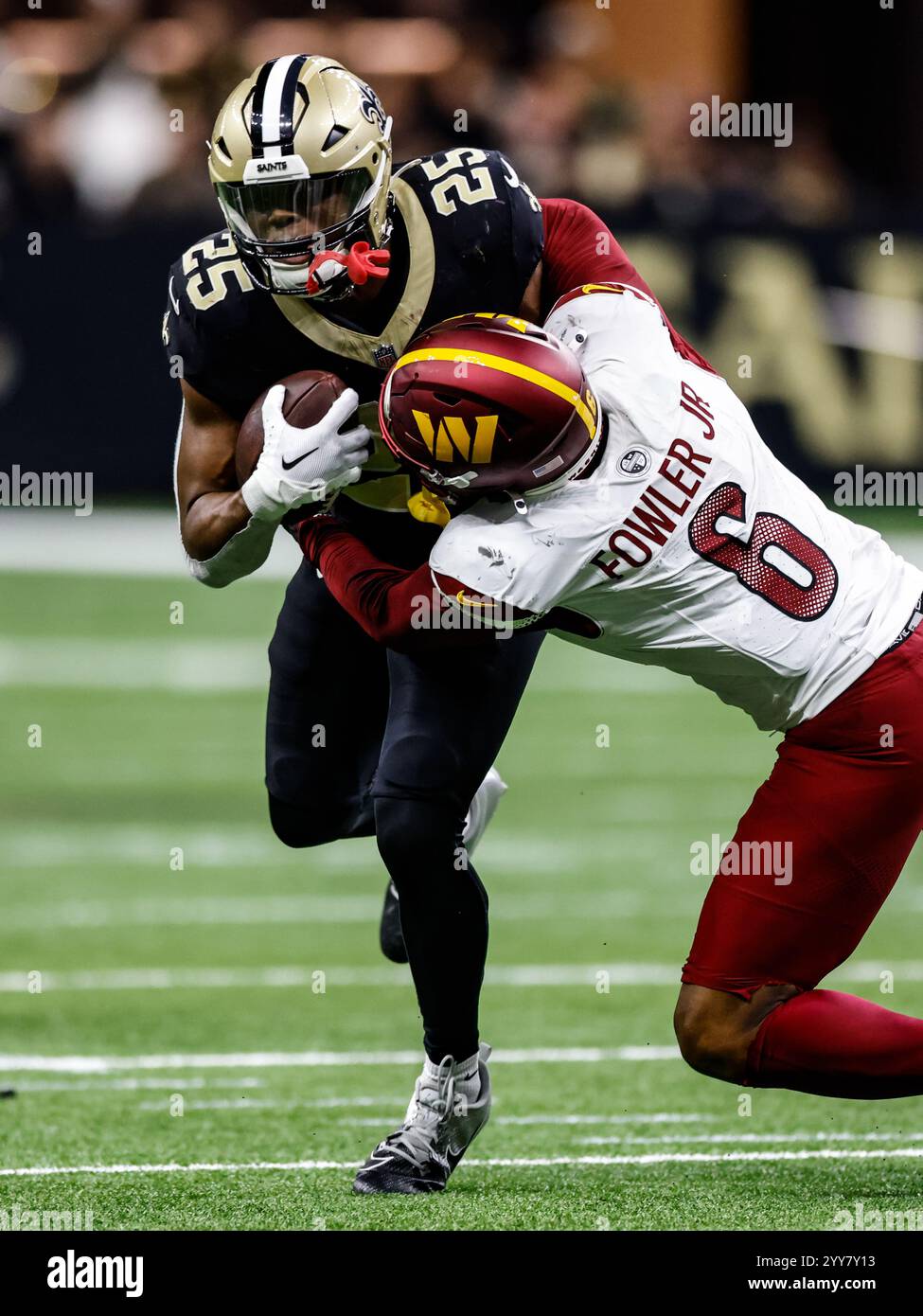 New Orleans Saints running back Kendre Miller (25) with the carry at ...