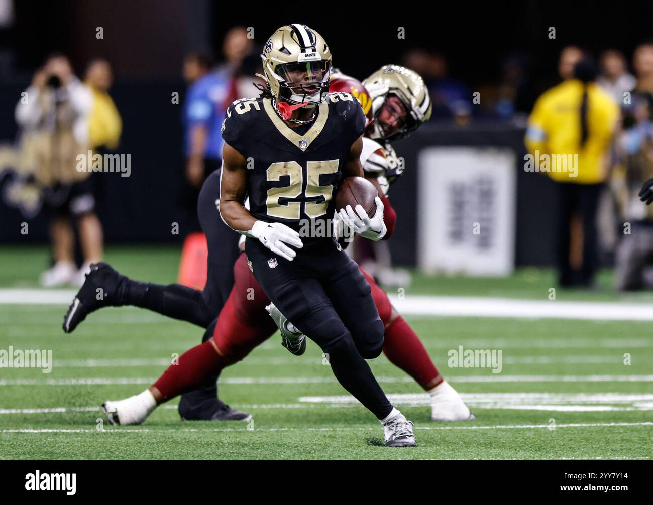 New Orleans Saints running back Kendre Miller (25) with the carry at ...