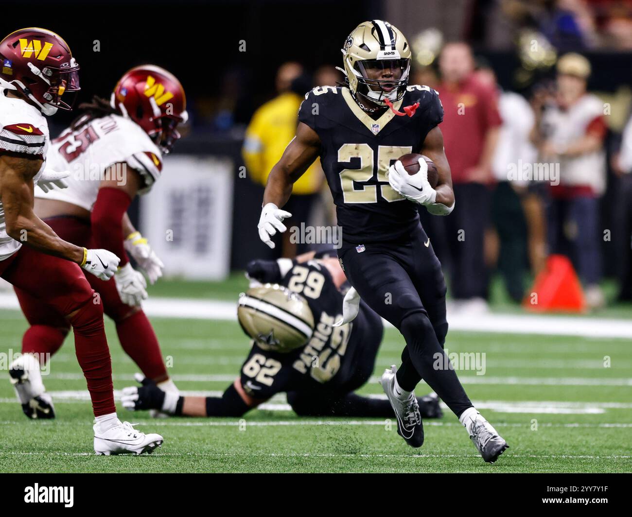New Orleans Saints running back Kendre Miller (25) with the carry at ...