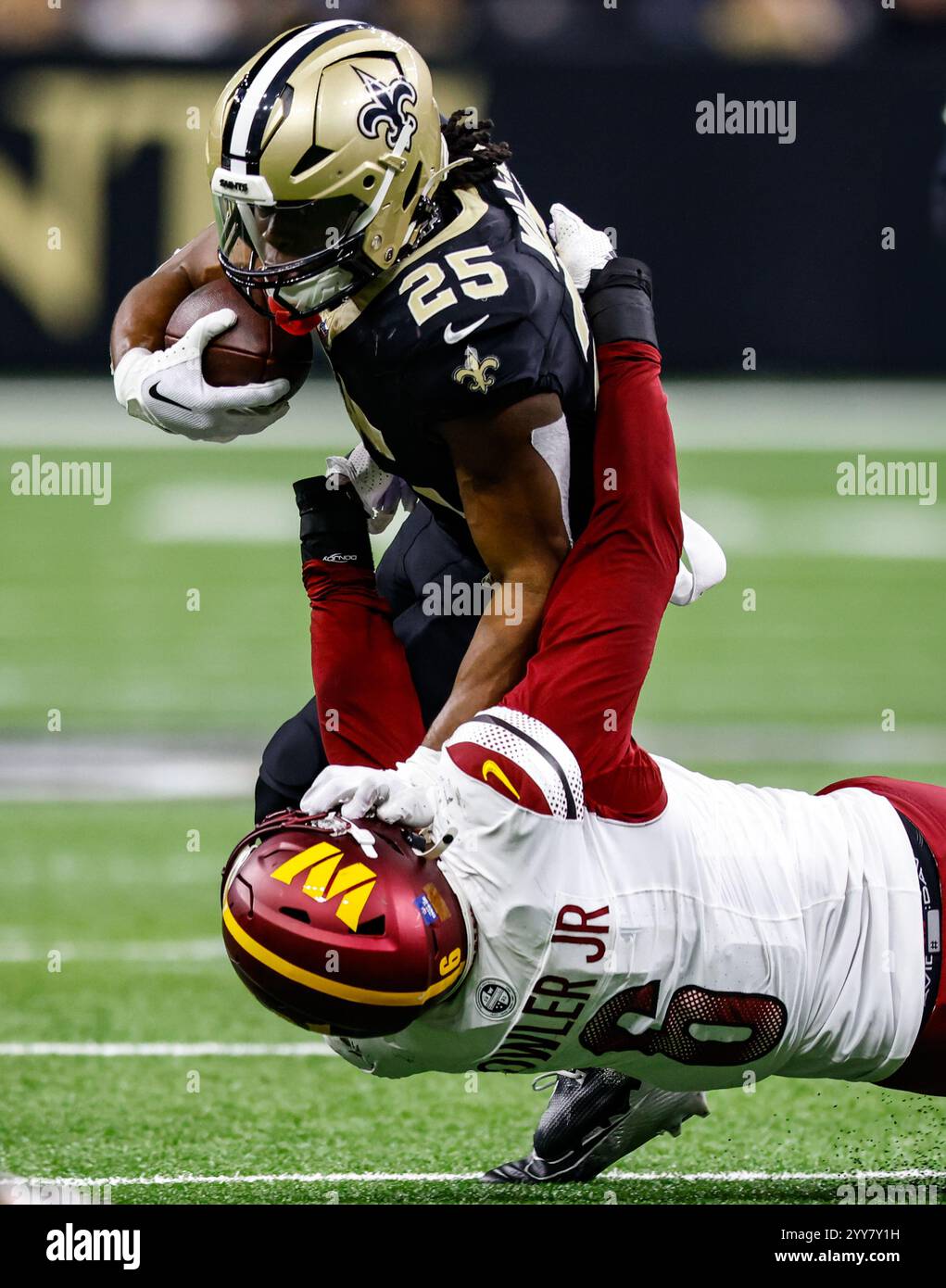 New Orleans Saints running back Kendre Miller (25) with the carry at ...