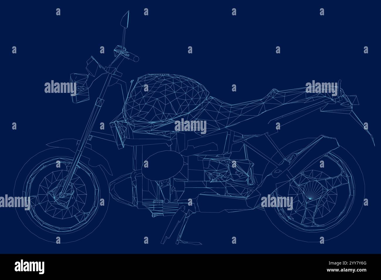 motorcycle sport bike wireframe. Side view. Vector illustration Stock ...