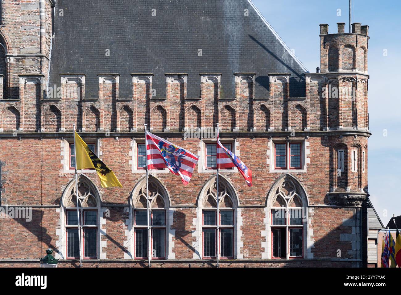 Brabantine Gothic Belfort van Brugge (Belfry of Bruges) built XIII to ...