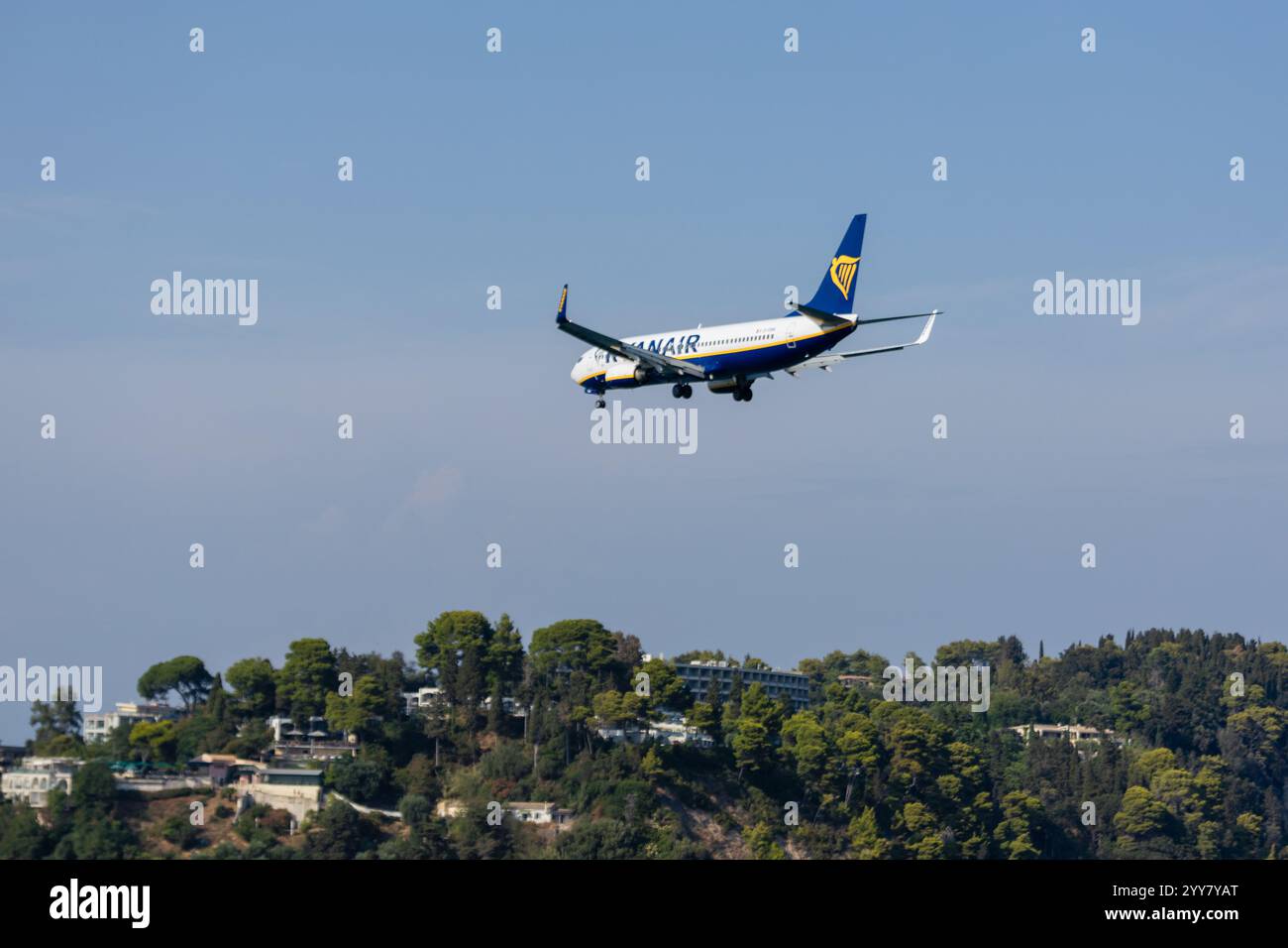 Corfu, Greece May 15, 2024: RYANAIR BOEING 737. Ryanair Ltd. The plane ...