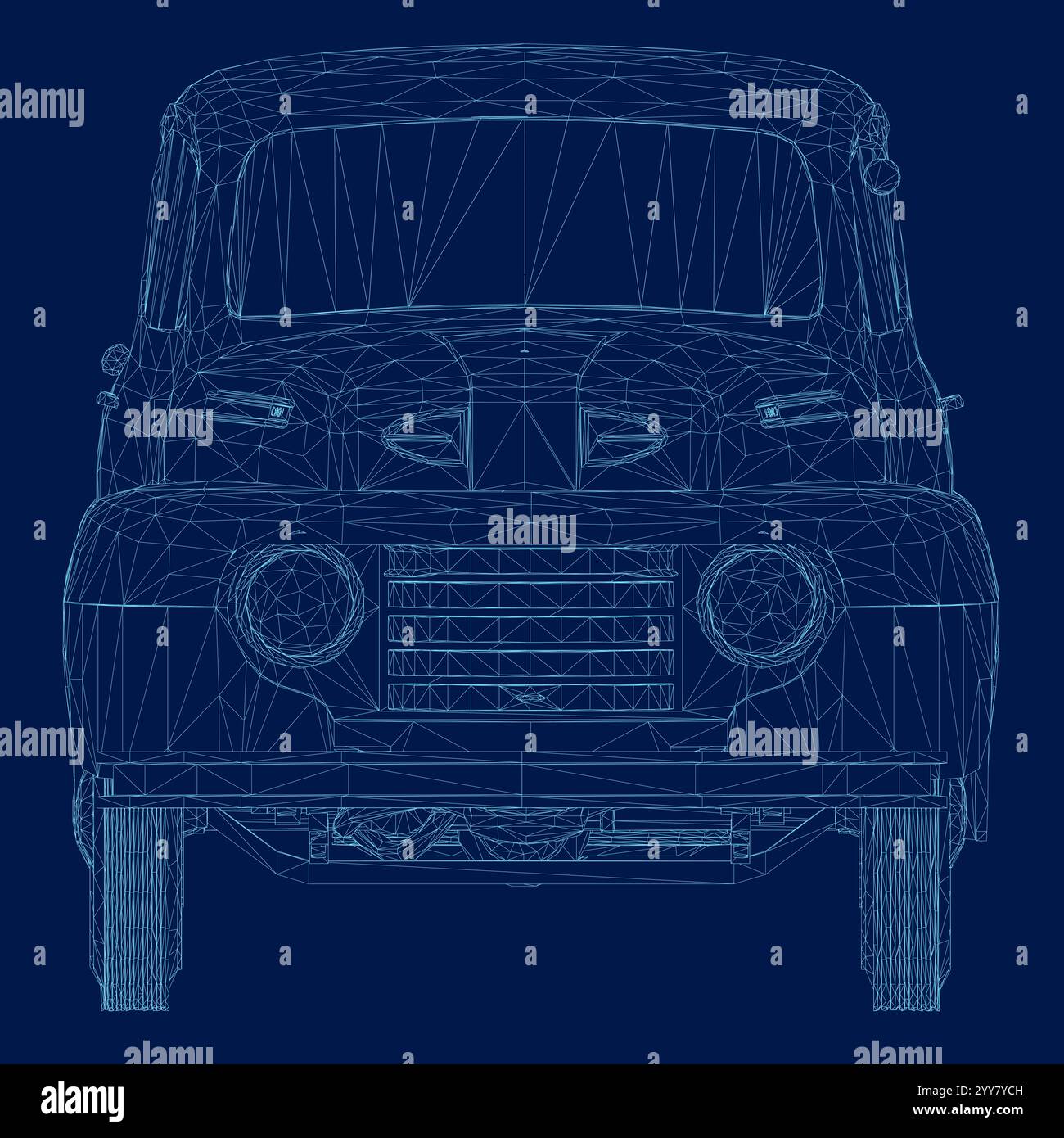 Retro contour Pick Up Truck. Side view. Vector illustration. Front view ...
