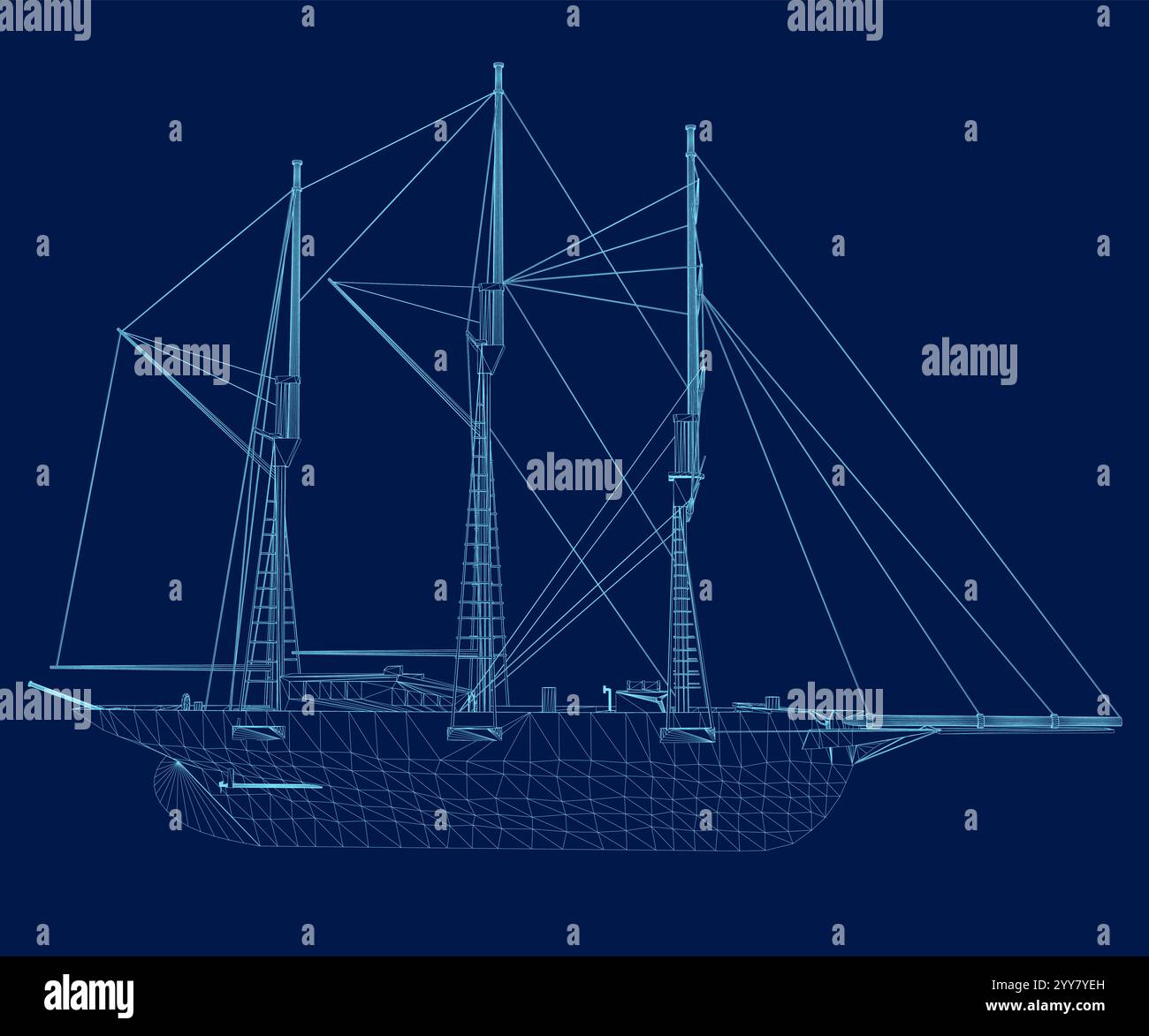 Sailing ship contour vintage vector illustration design, retro marine ...