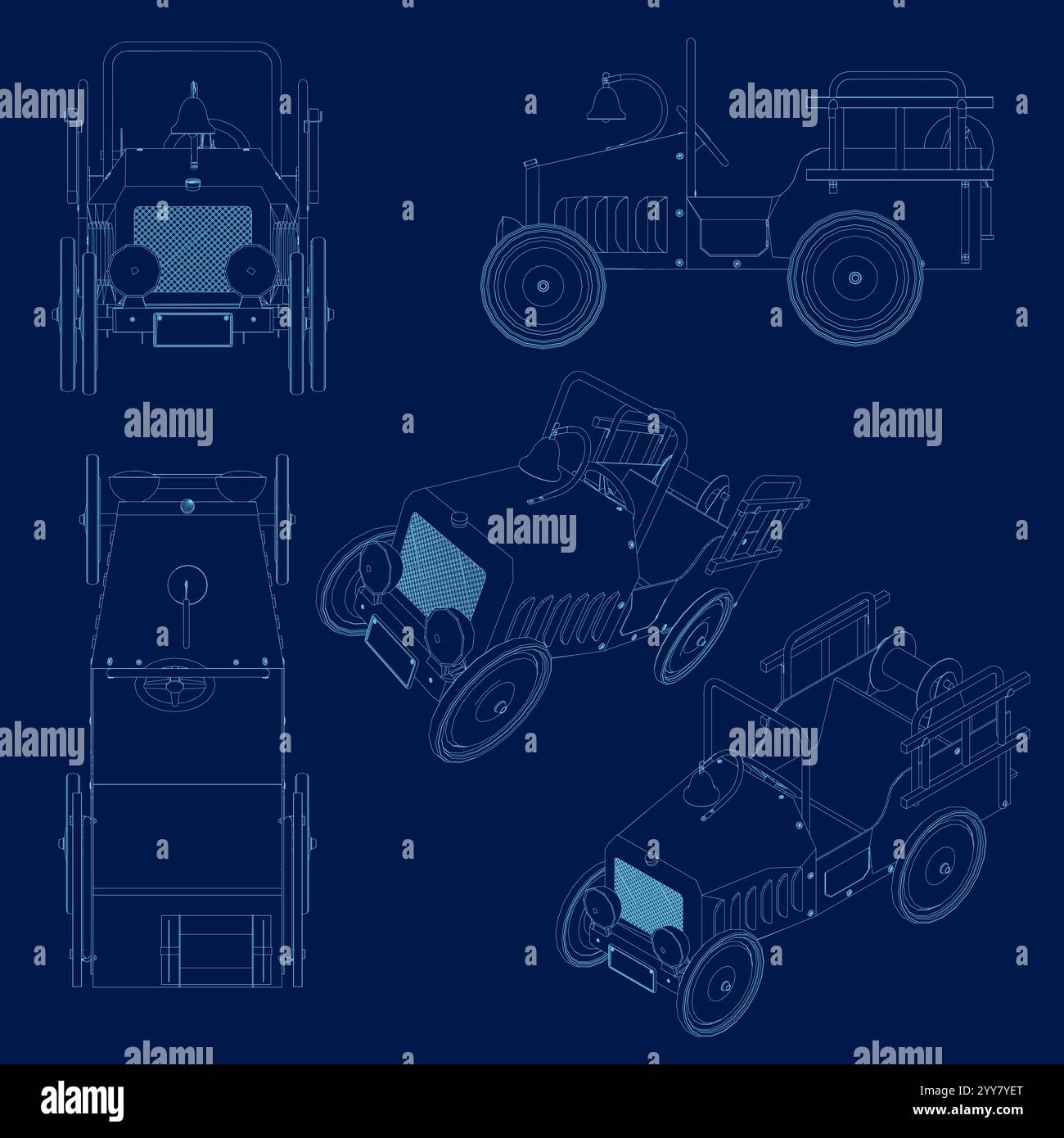 Retro blue sedan Stock Vector Images - Alamy