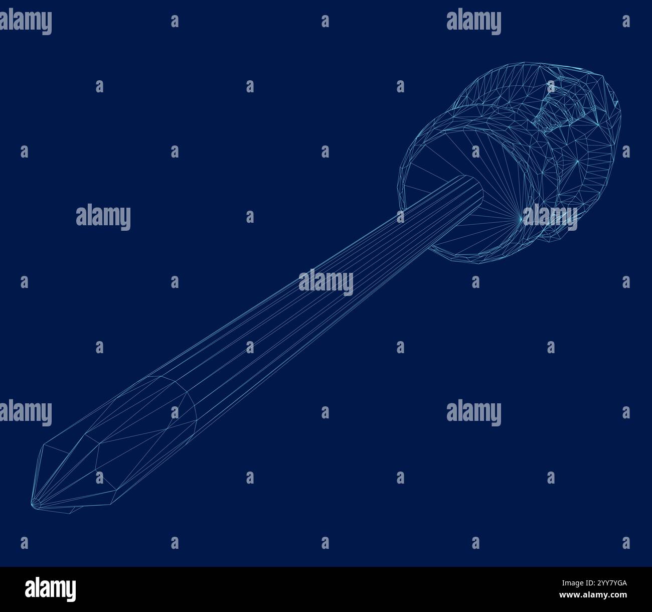 screwdriver metal tool isolated wireframe. 3D. Vector illustration ...