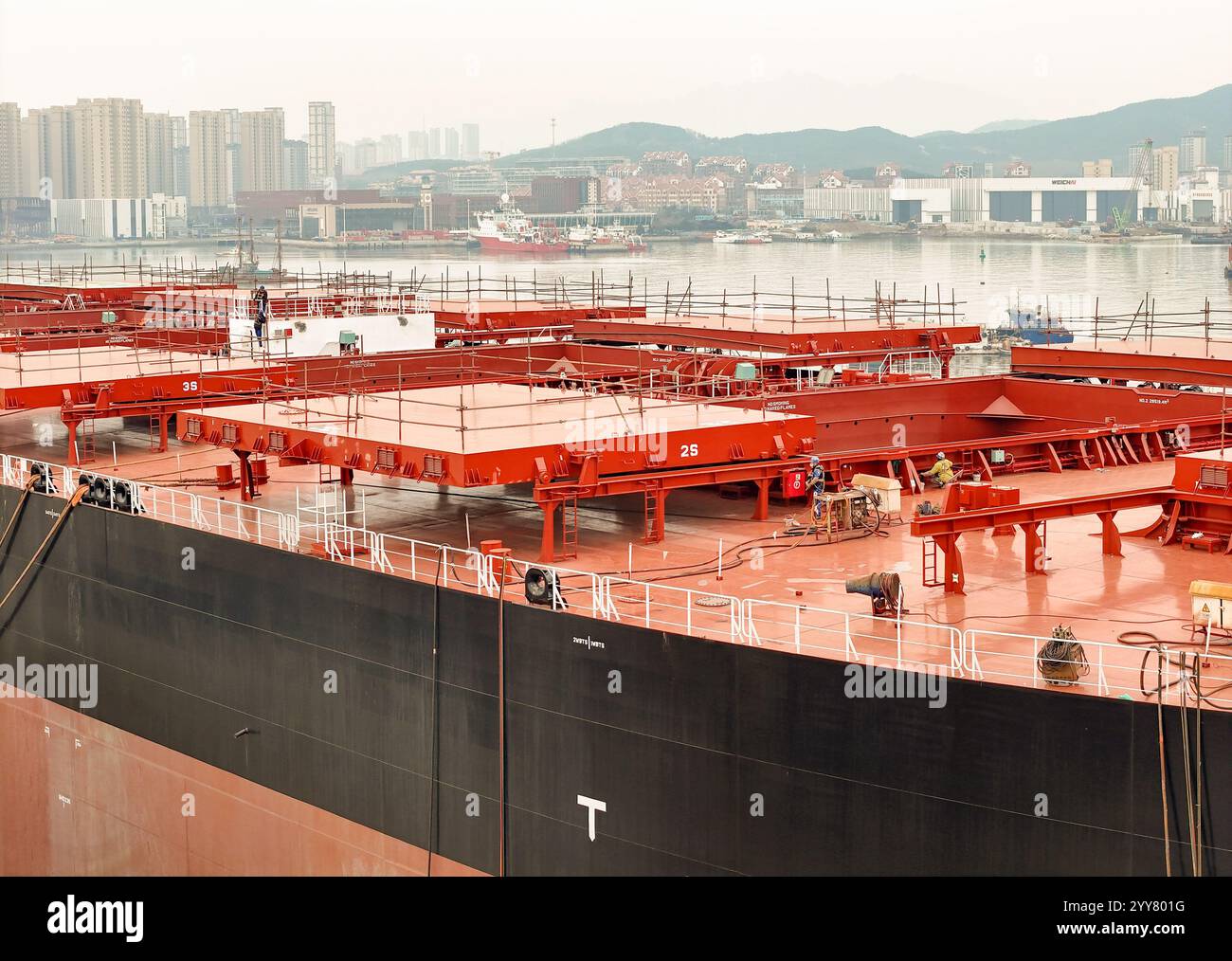 QINGDAO, CHINA - DECEMBER 20, 2024 - A large ship is about to be ...