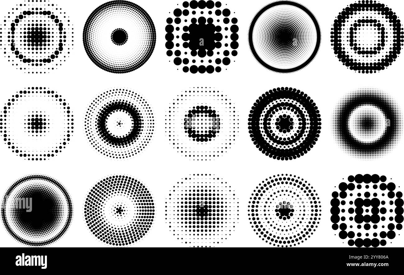 design elements. Halftone dotted frames set. Vector illustration Stock ...