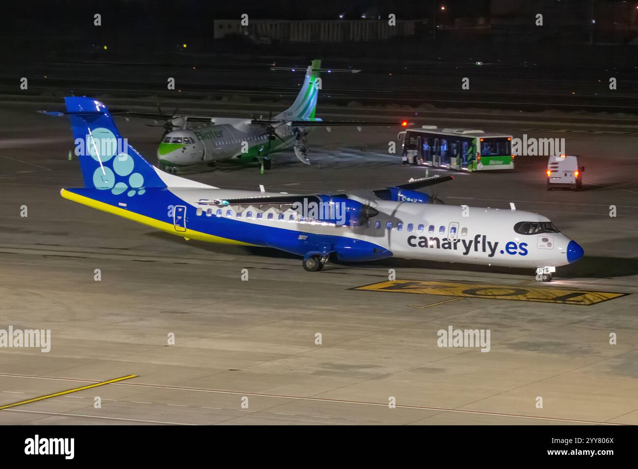 CanaryFly airline ATR 72 regional airliner on the Gran Canaria airport ...