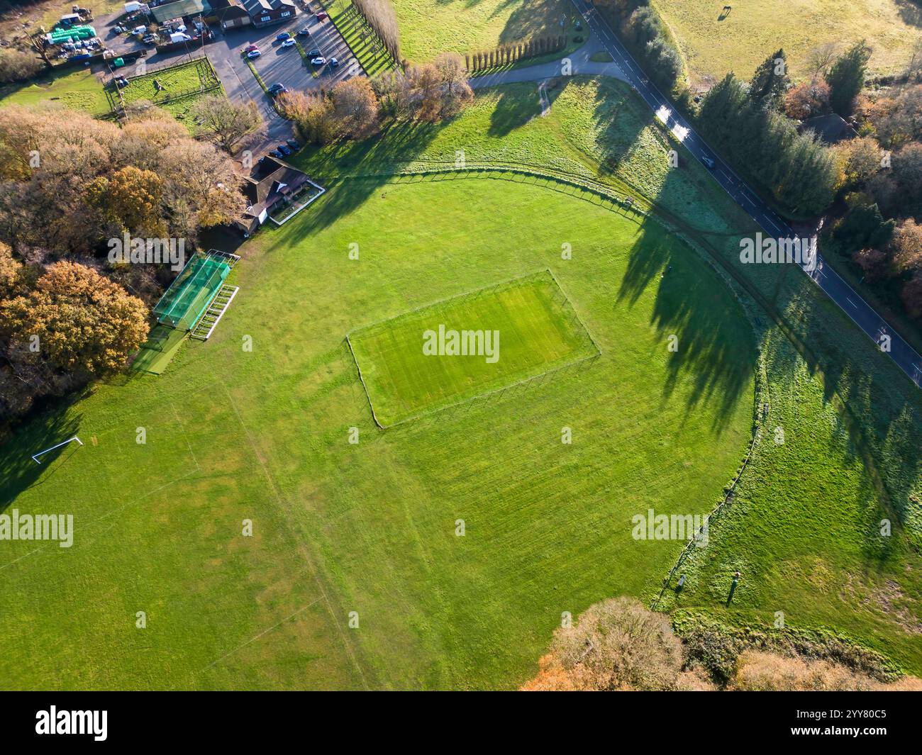aerial view of Henfield common and cricket ground in Henfield West ...