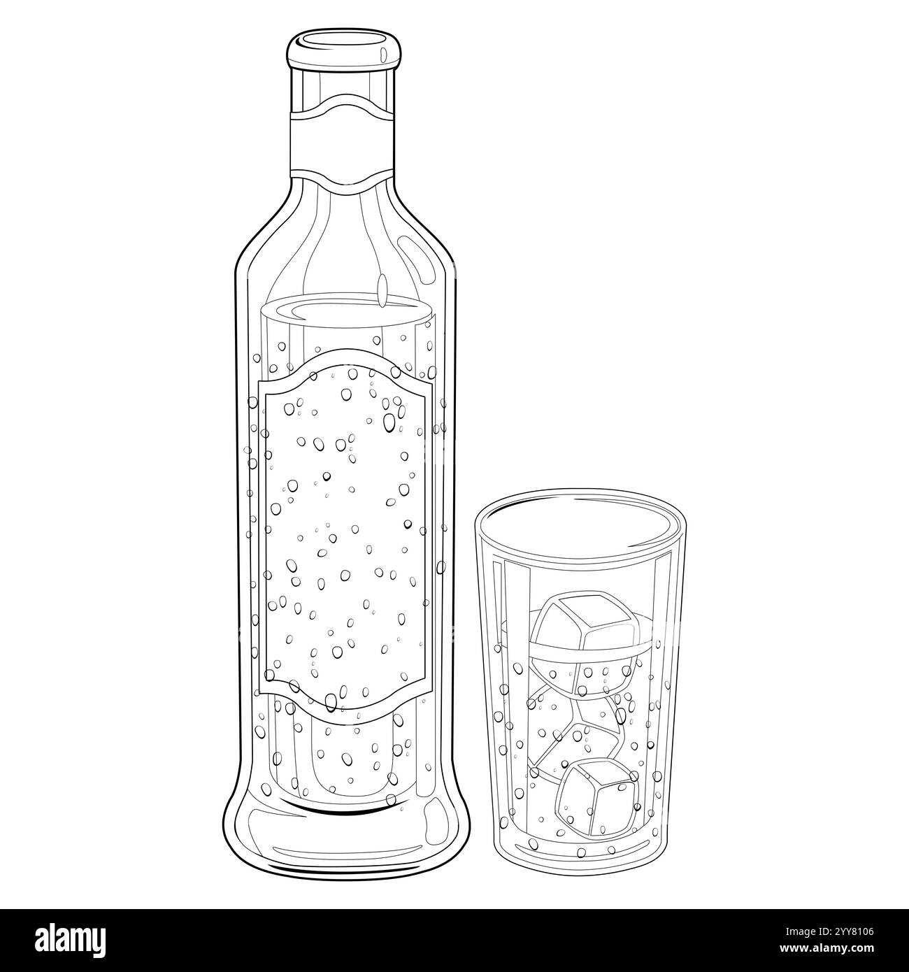 Ouzo, Greek alcoholic drink. A bottle and a glass of ouzo or raki drink ...