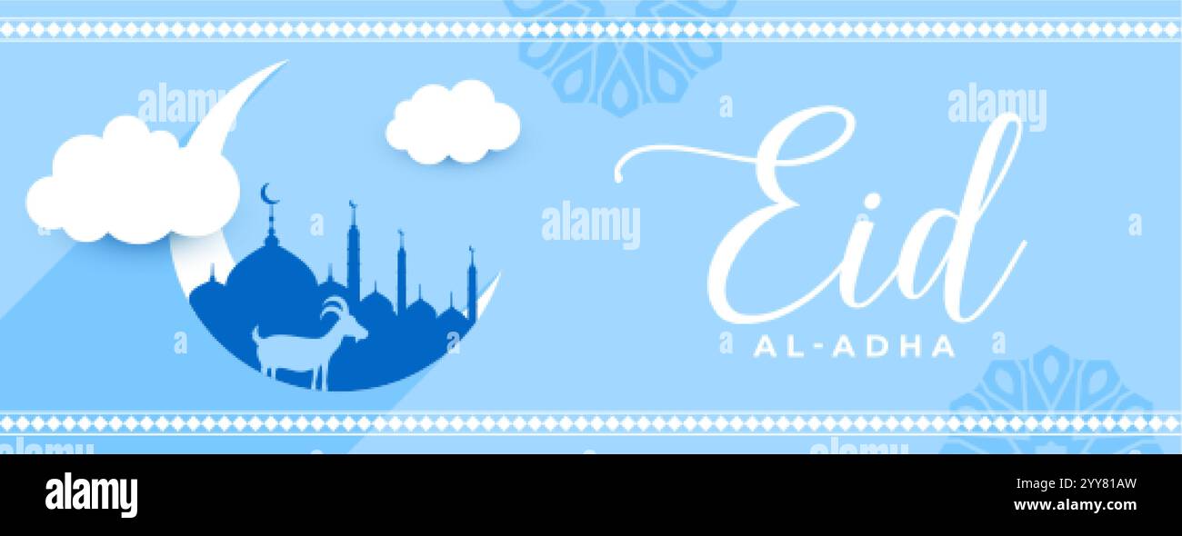 sky blue eid al adha bakrid festival banner Stock Vector Image & Art ...