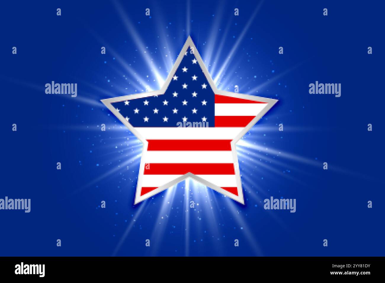 american flag inside a glowing star background Stock Vector Image & Art ...