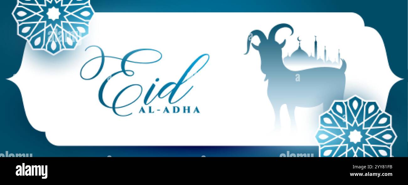 decorative eid al adha bakrid celebration banner design Stock Vector ...
