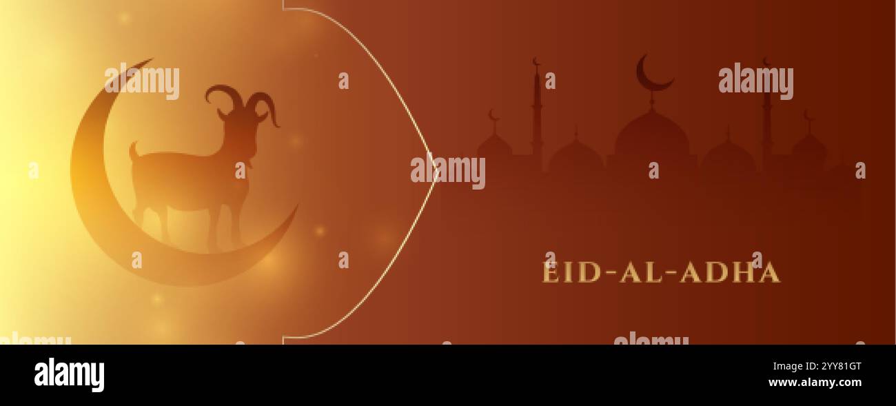 muslim holiday banner of bakrid eid al adha Stock Vector Image & Art ...