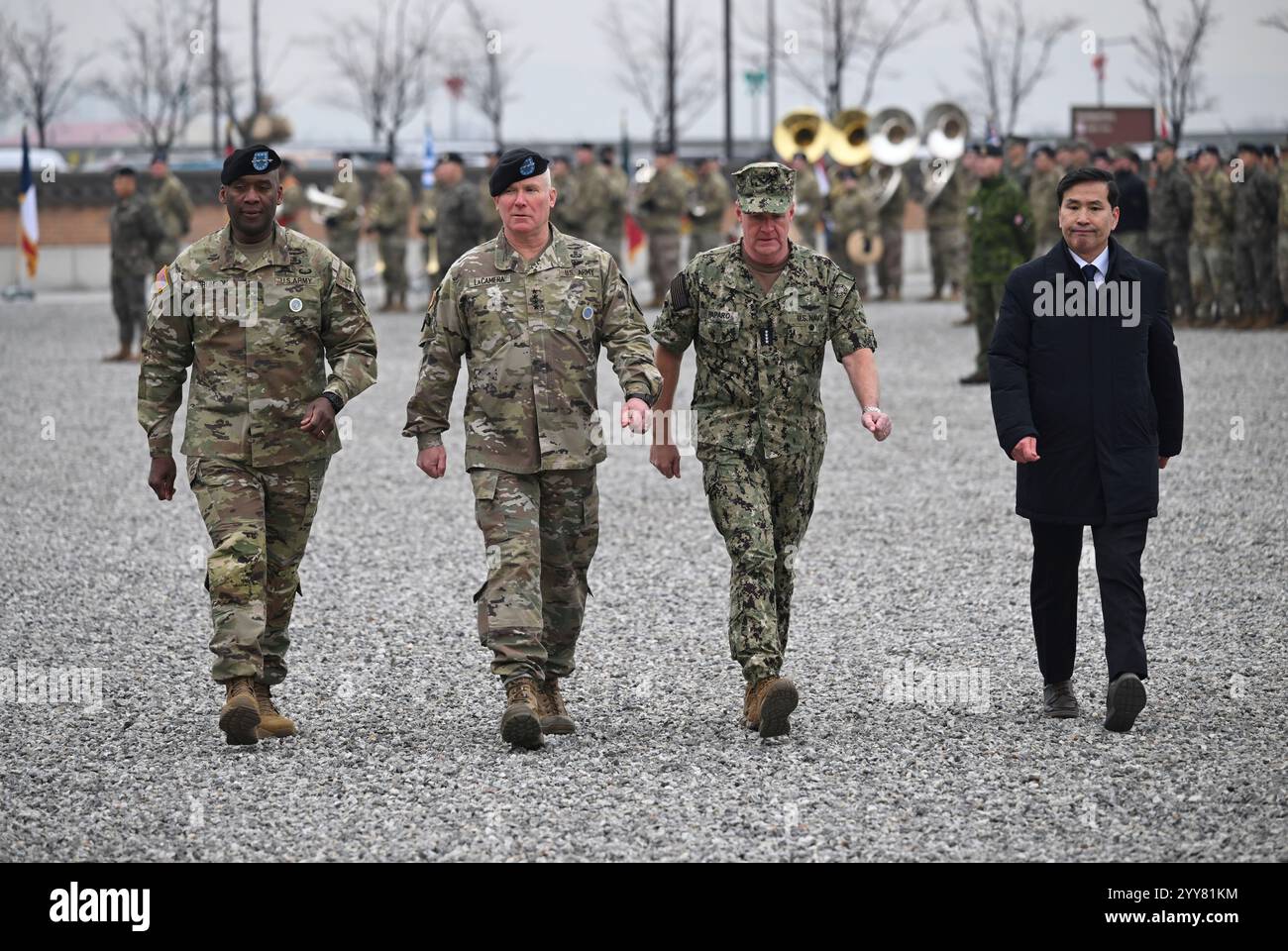 Incoming commander Gen. Xavier Brunson, outgoing commander Gen. Paul ...