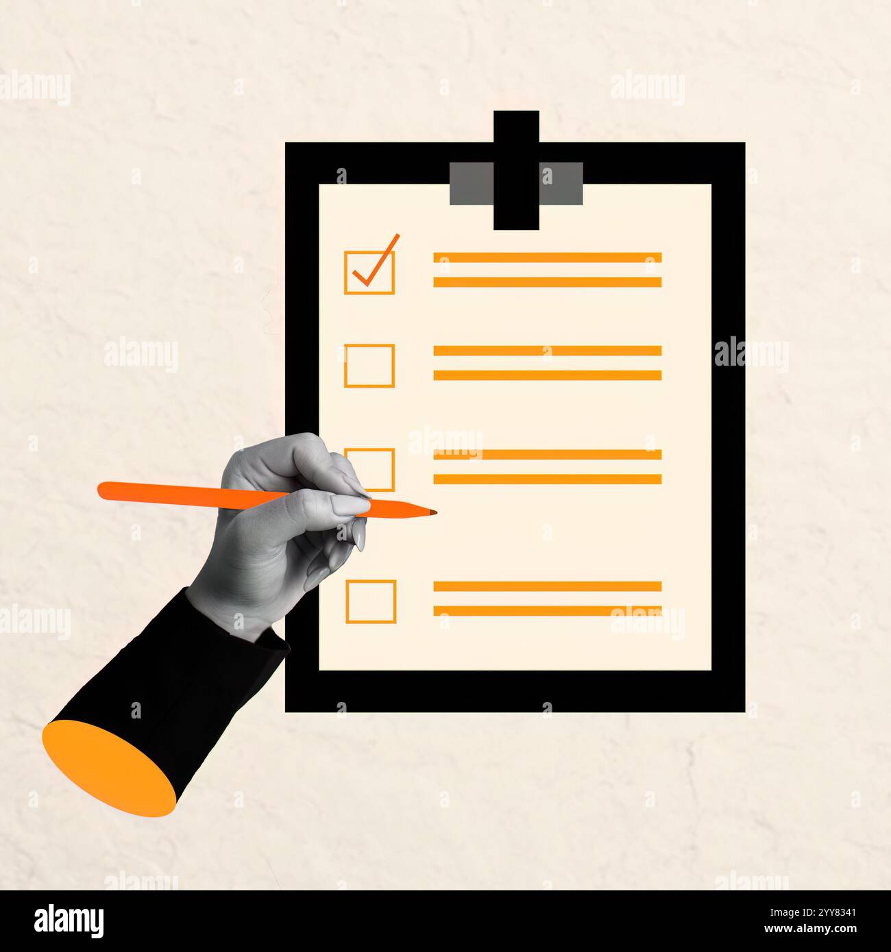 Collage of task management strategies office space graphic design ...