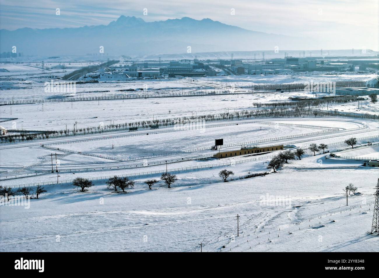 Aerial photo shows the snow scenery in Urumqi City, northwest China's ...