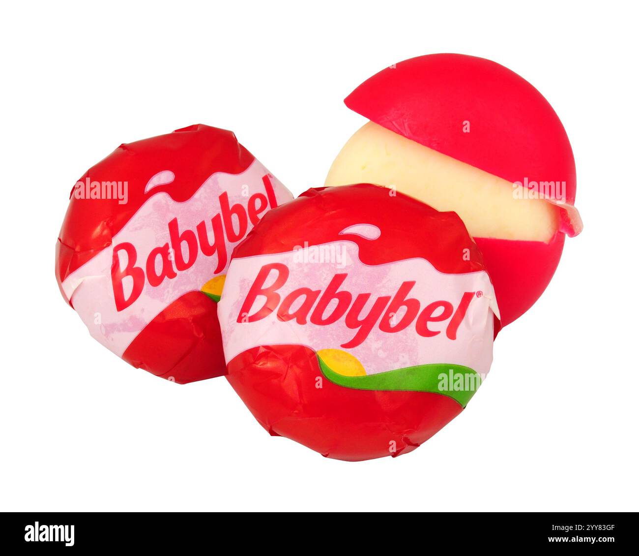Babybel mini Edam snack cheese wrapped in red wax Stock Photo - Alamy