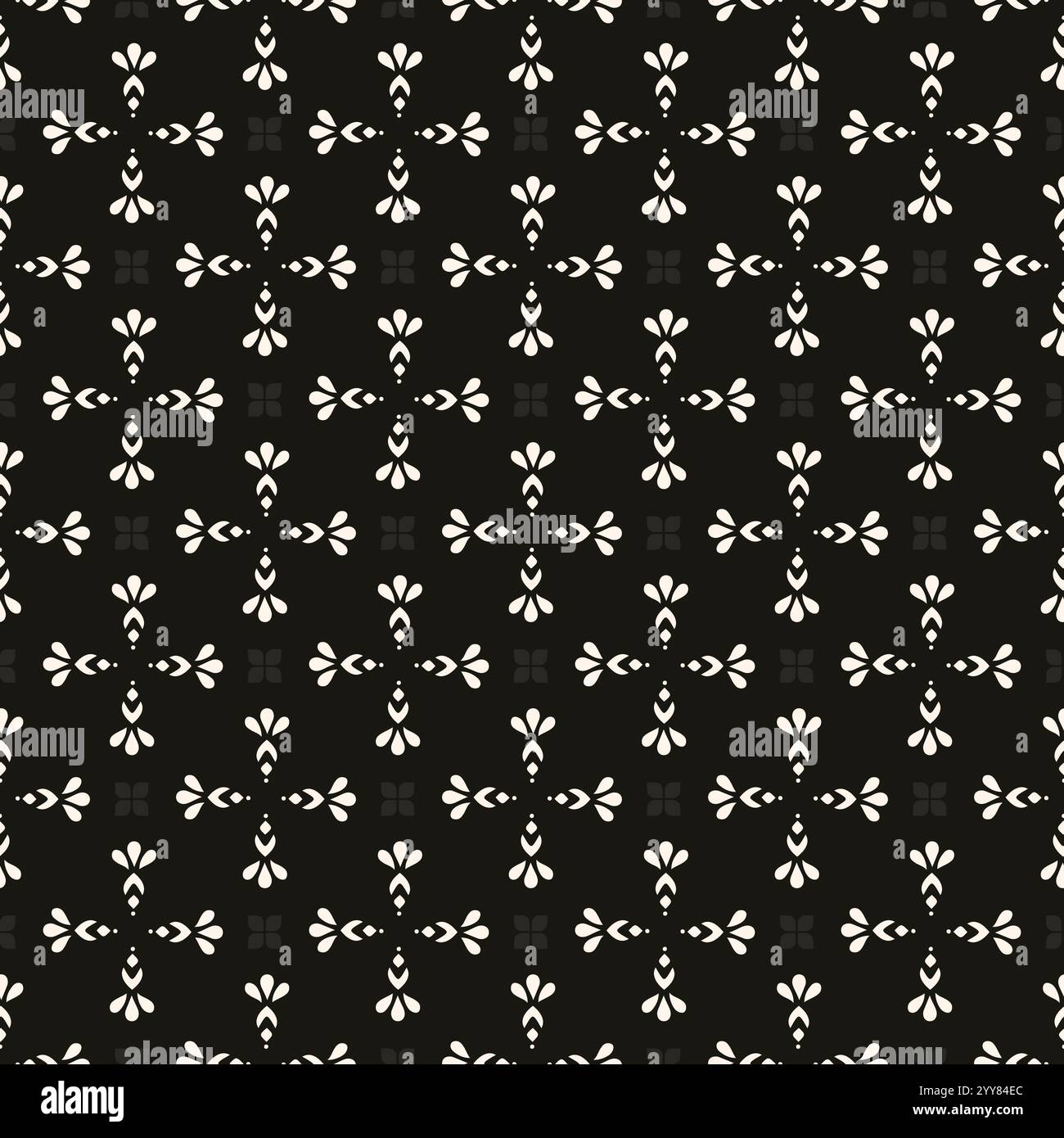 Simple floral pattern. Vector minimalist seamless texture with tiny ...