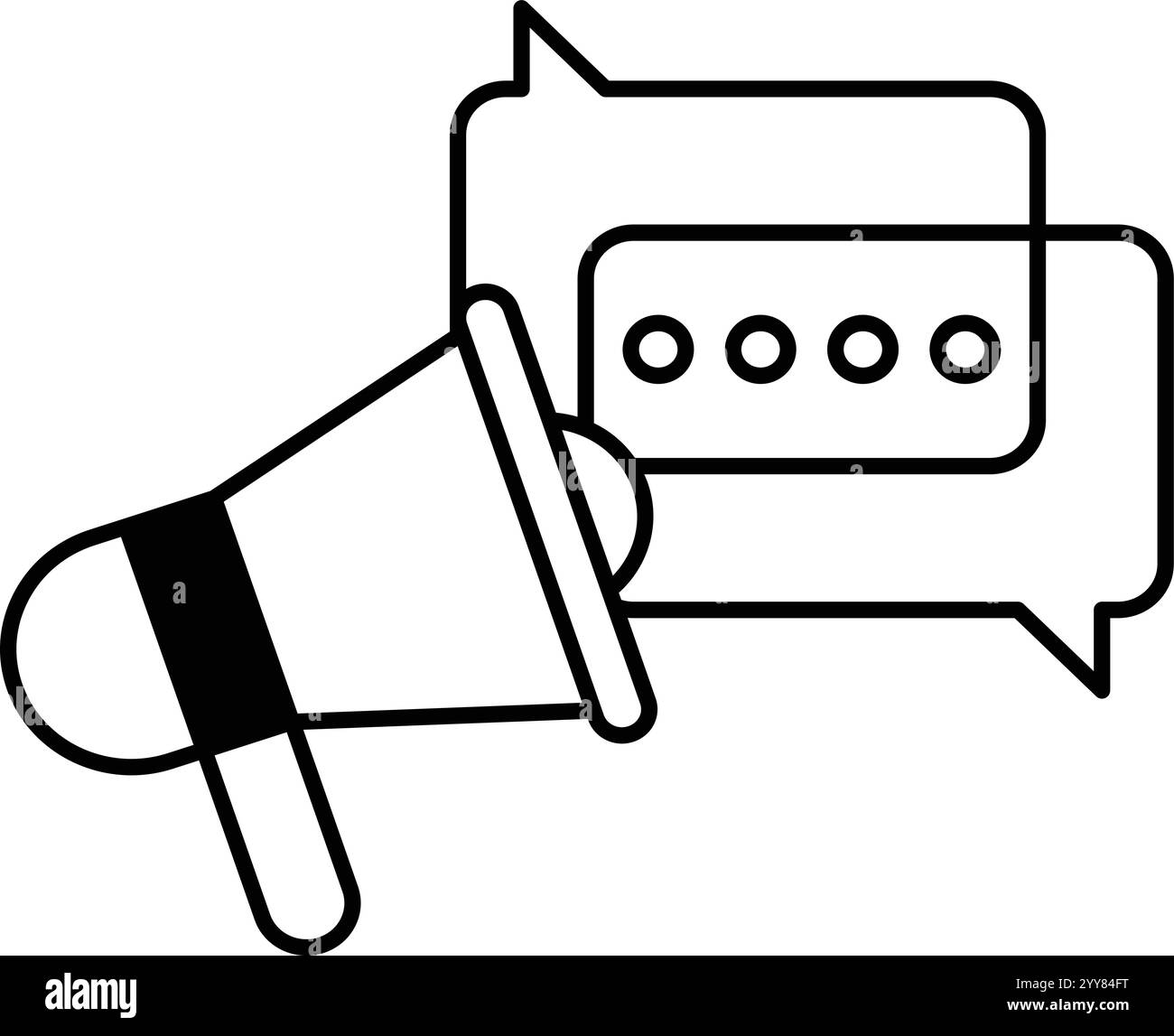 Megaphone icon speech bubble Black and White Stock Photos & Images - Alamy