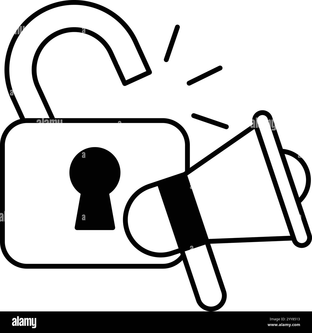 Cartoon lock Black and White Stock Photos & Images - Alamy