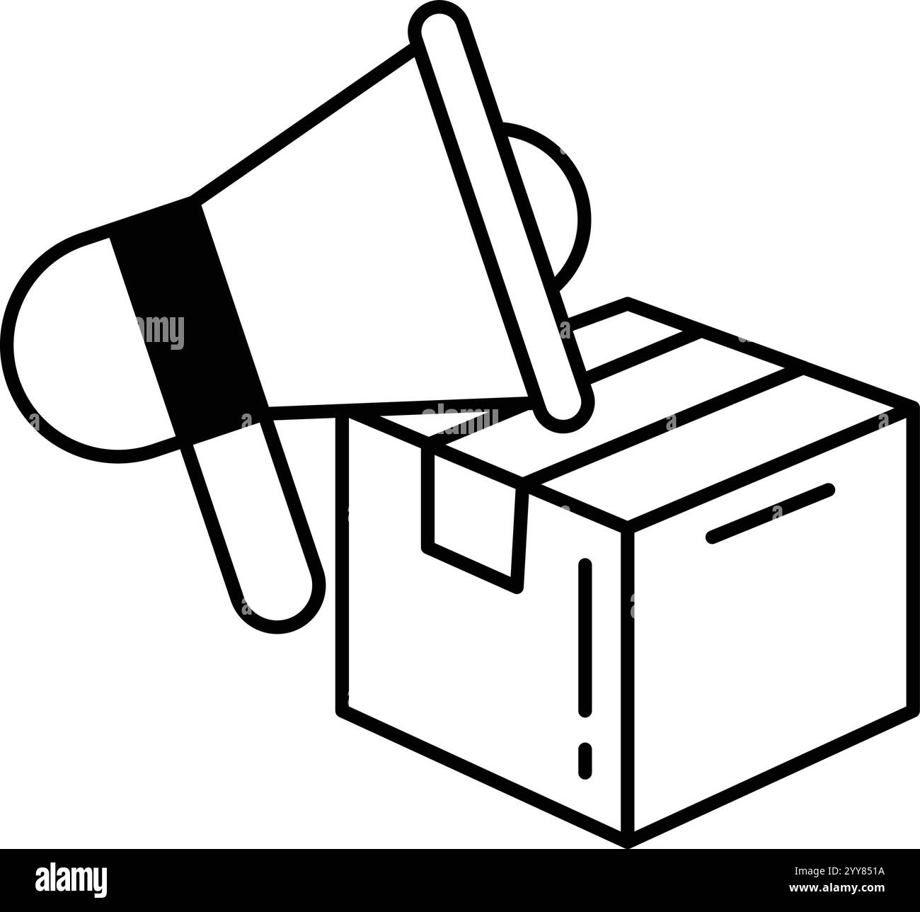 Yellow carton cardboard box icon Black and White Stock Photos & Images ...