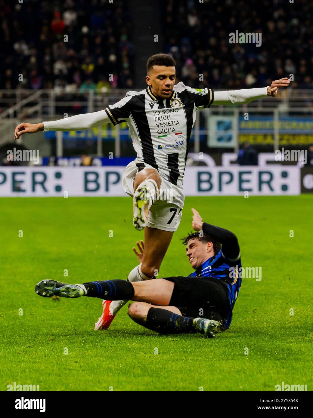 Rui Modesto, Alessandro Bastoni in action during Coppa Italia match ...