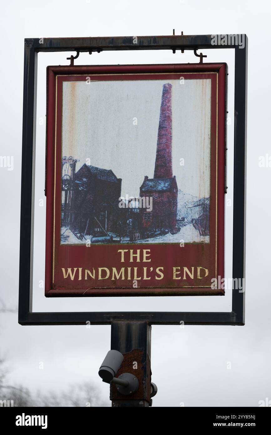 The Windmill`s End pub sign, Blackheath, West Midlands, England, UK ...