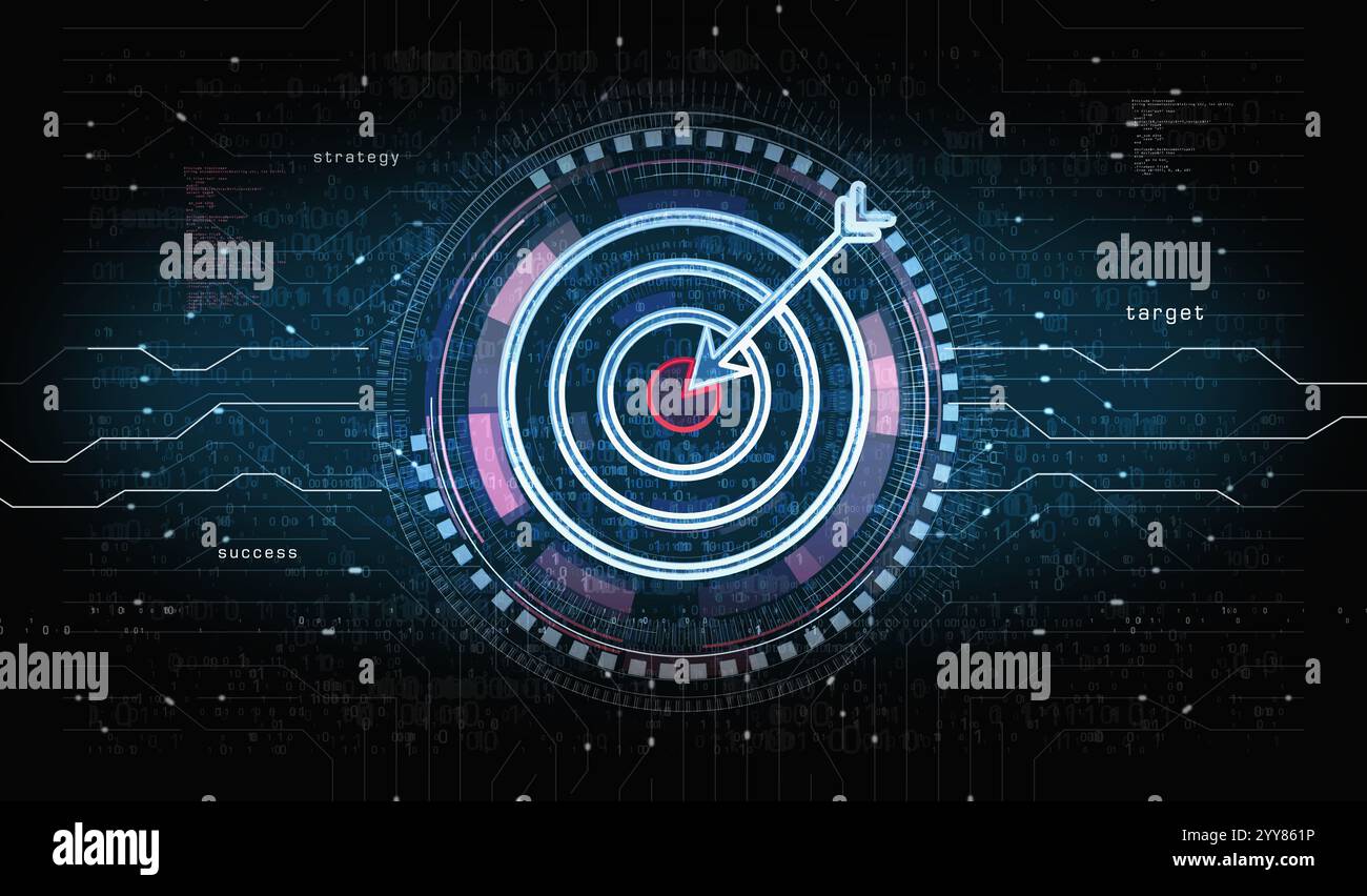 Target business strategy and success motivation symbol digital concept ...