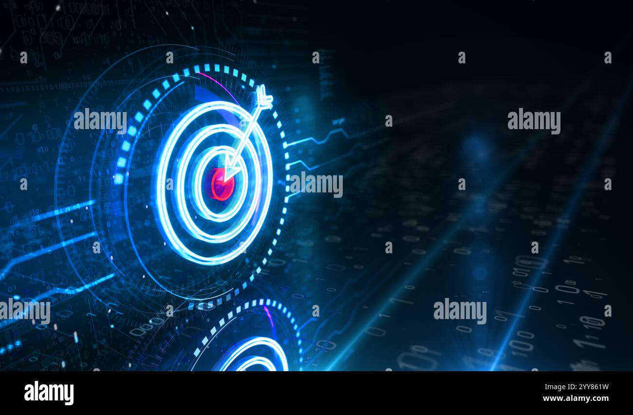Target business strategy and success motivation symbol digital concept ...
