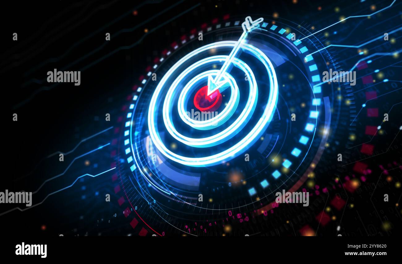 Target business strategy and success motivation symbol digital concept ...