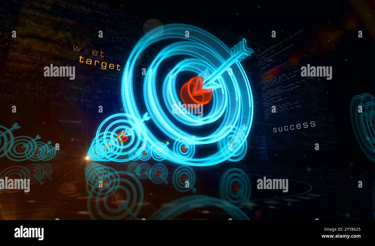 Target business strategy and success motivation symbol digital concept ...