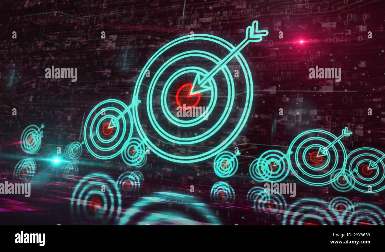 Target business strategy and success motivation symbol digital concept ...