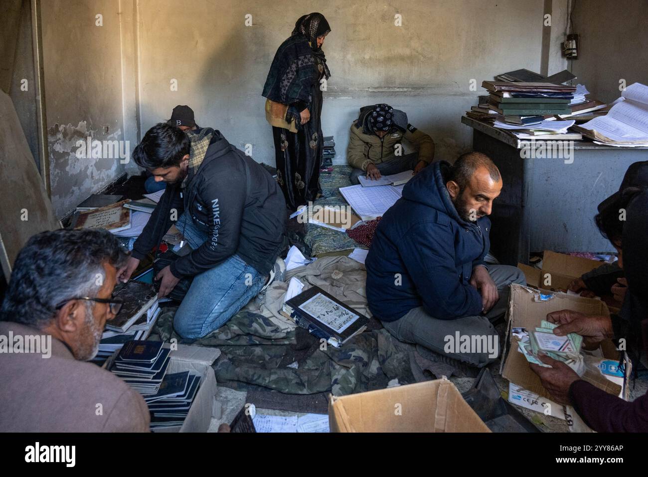 Damascus, Syria. 19th Dec, 2024. Syrian families looking for names of ...