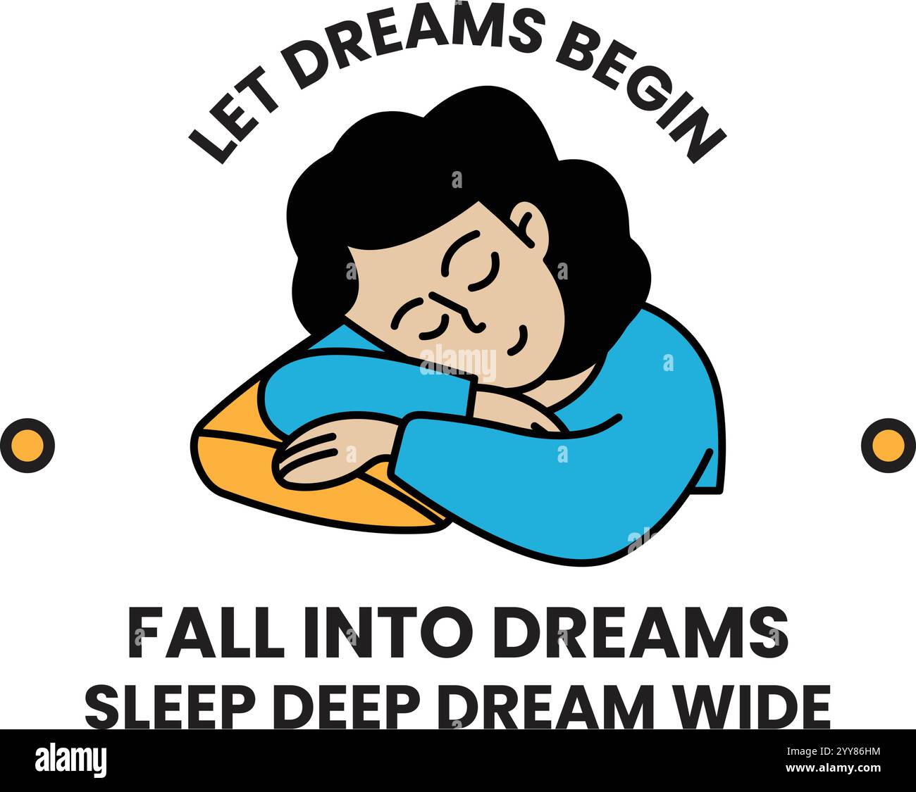 Illustration in concept of Sleeping and good sleep in line style Stock ...