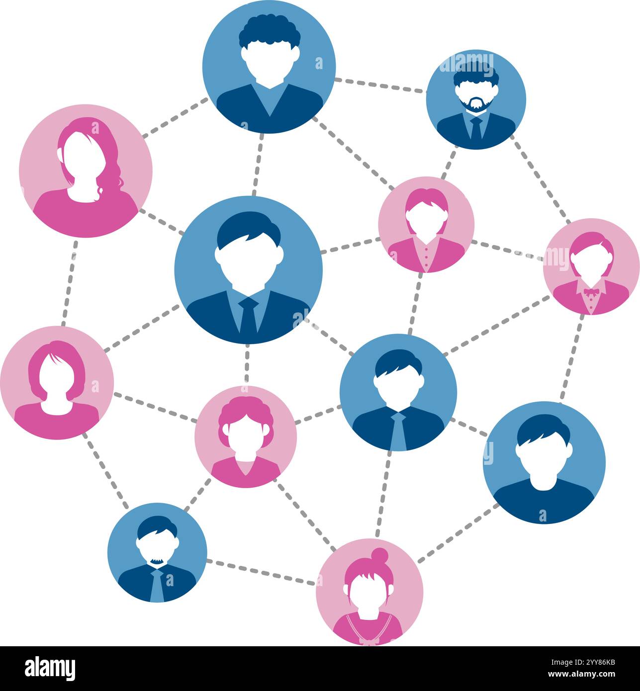 Vector illustration of people relationships and connections Stock ...