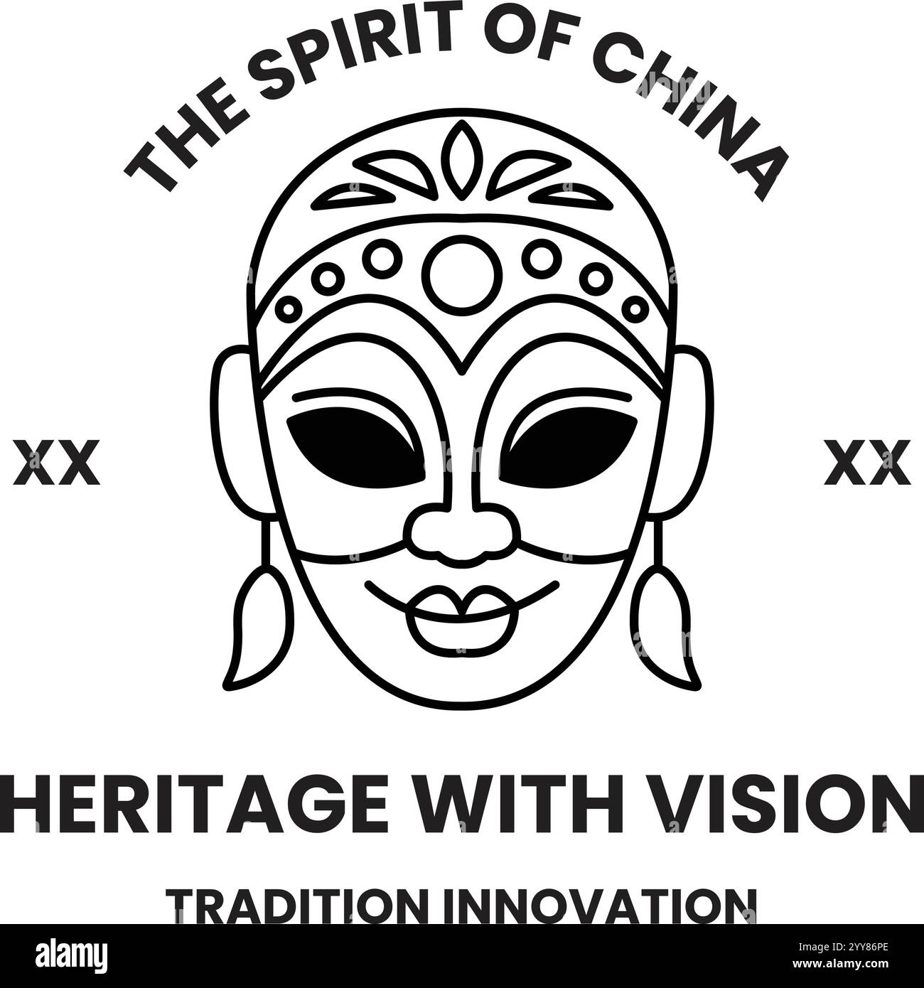 Illustration in concept of Chinese culture in line style Stock Vector ...