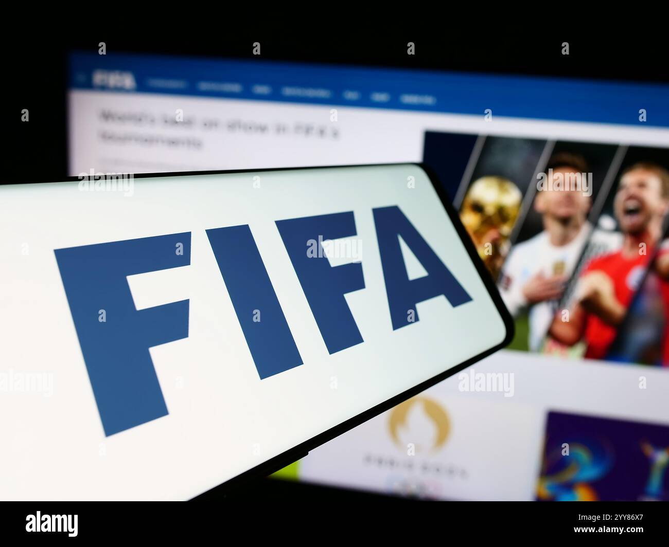 In this photo illustration, a mobile phone with the logo of Federation ...