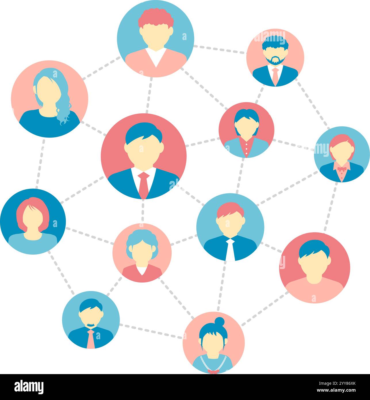 Vector illustration of people relationships and connections Stock ...