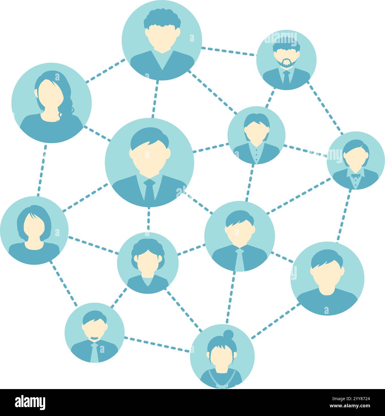 Vector illustration of people relationships and connections Stock ...