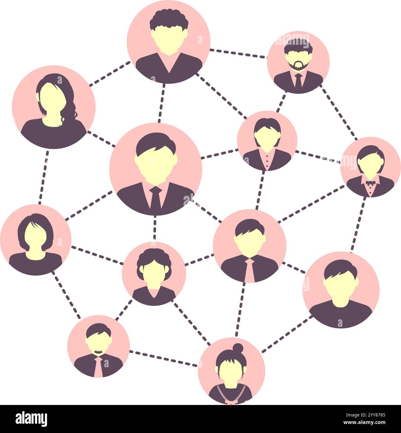 Vector illustration of people relationships and connections Stock ...