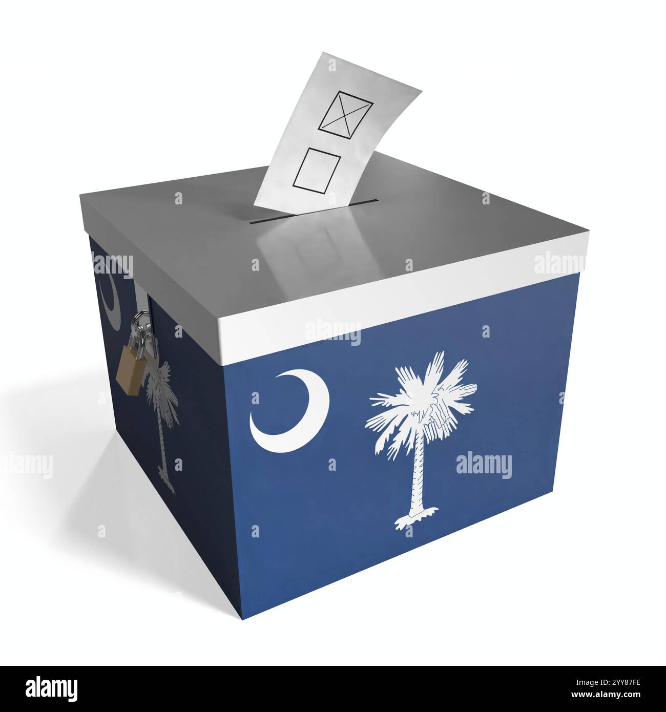 South Carolina - ballot box with flag - 3D illustration Stock Photo - Alamy